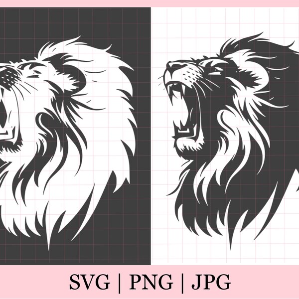 Lion Head Svg - Etsy