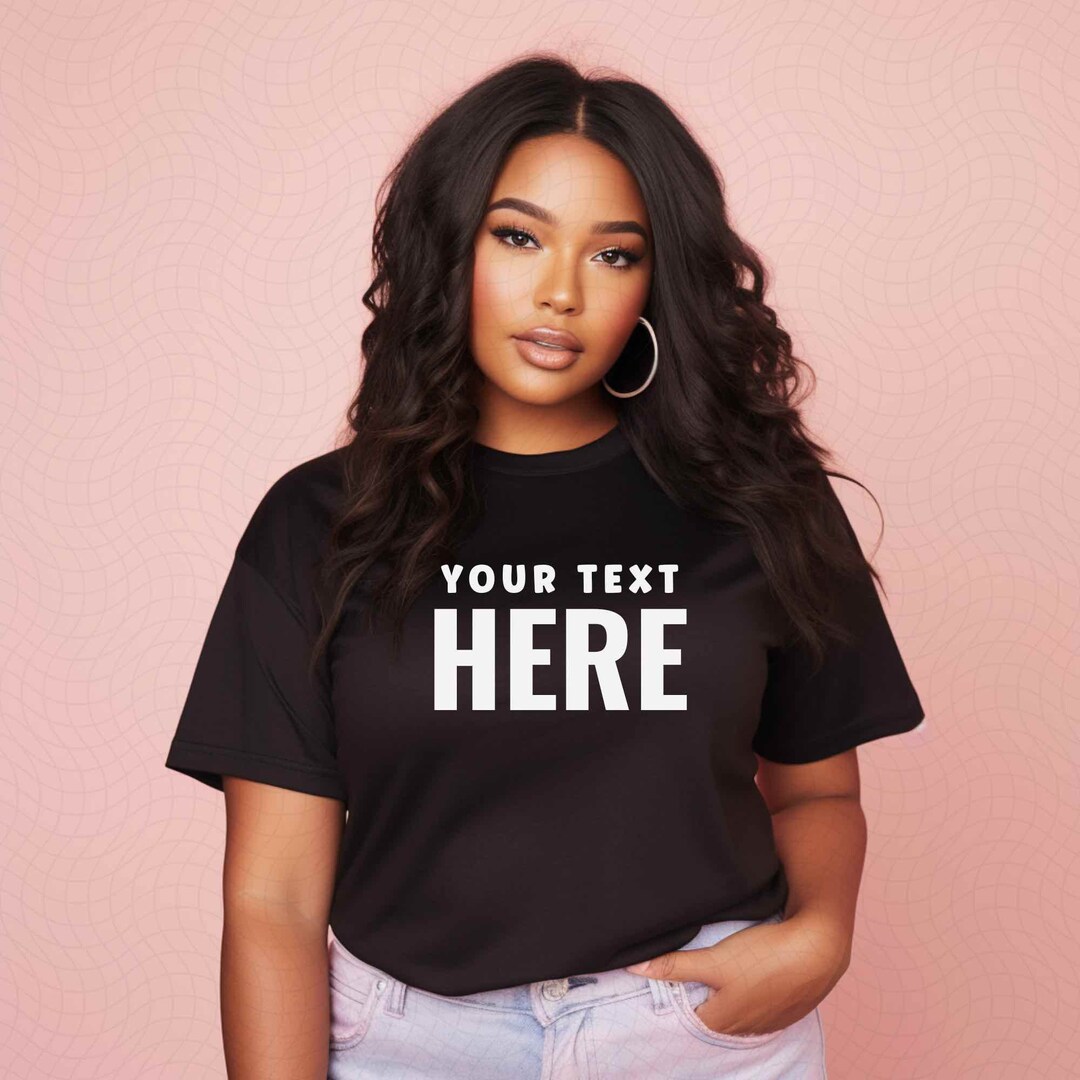 Plus Size Black Model Mockup | Black Bella Canvas 3001 Mockup | Plus ...