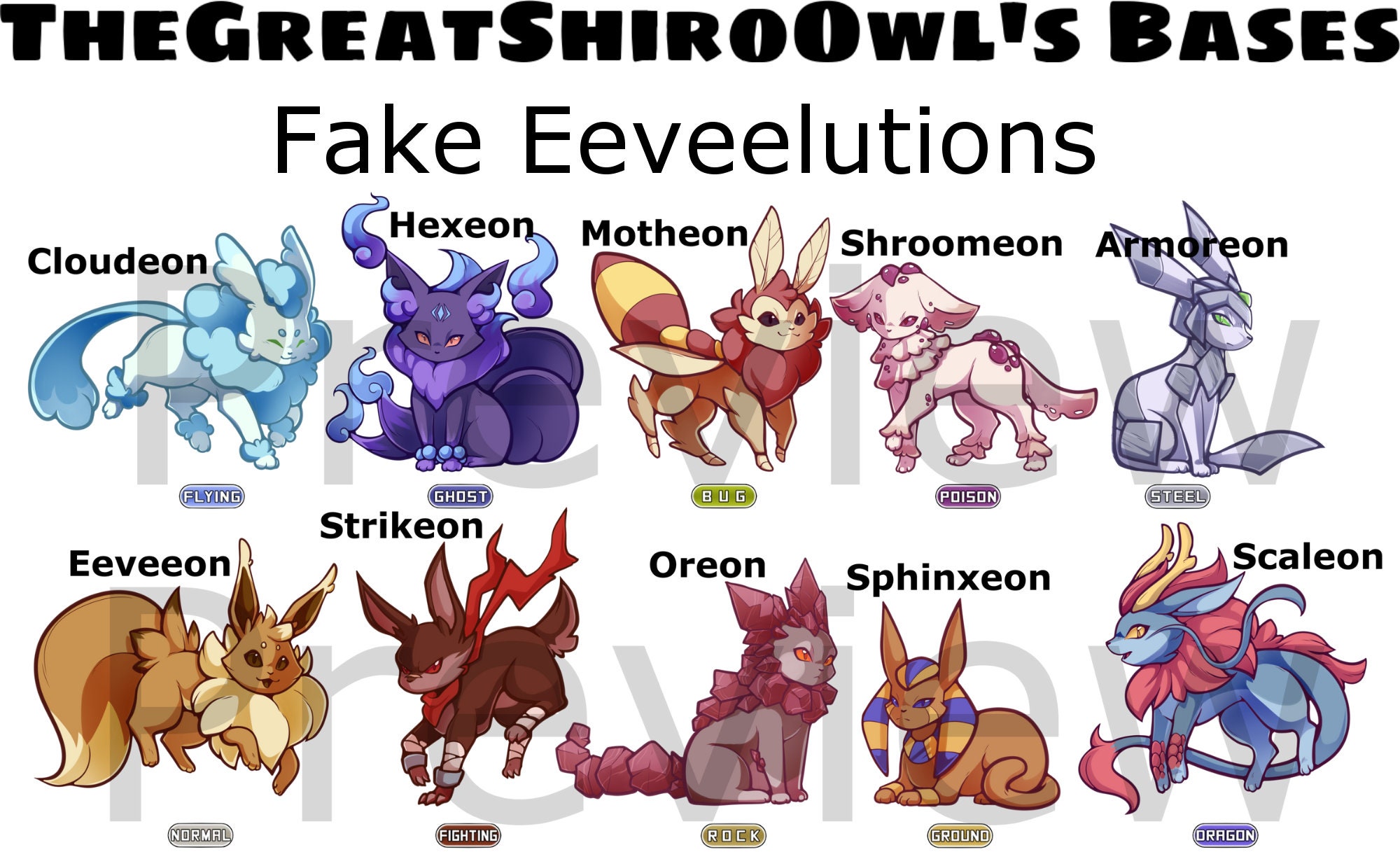Fake Ghost Eeveelutions