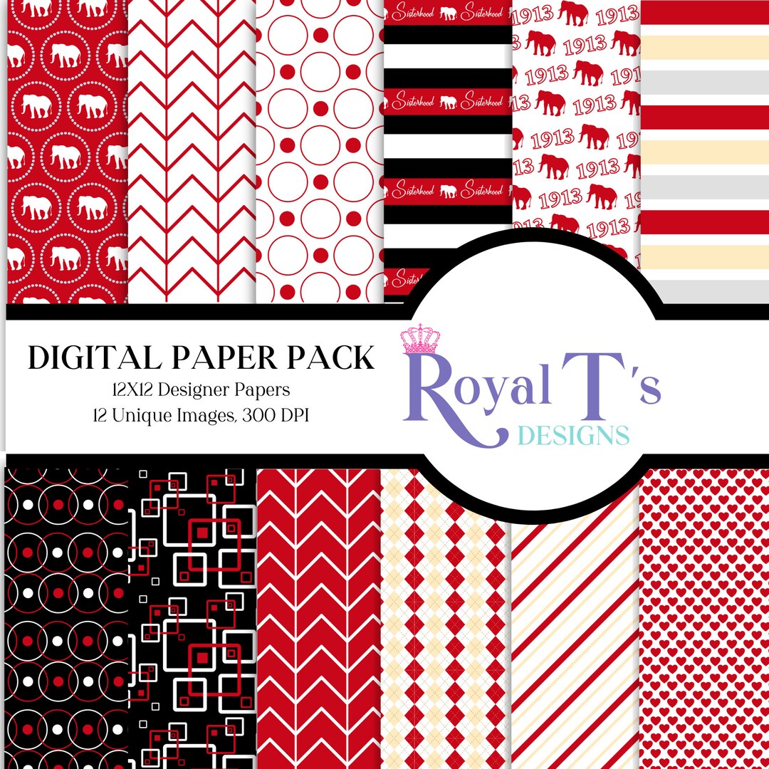 Elephant Digital Paper - Etsy