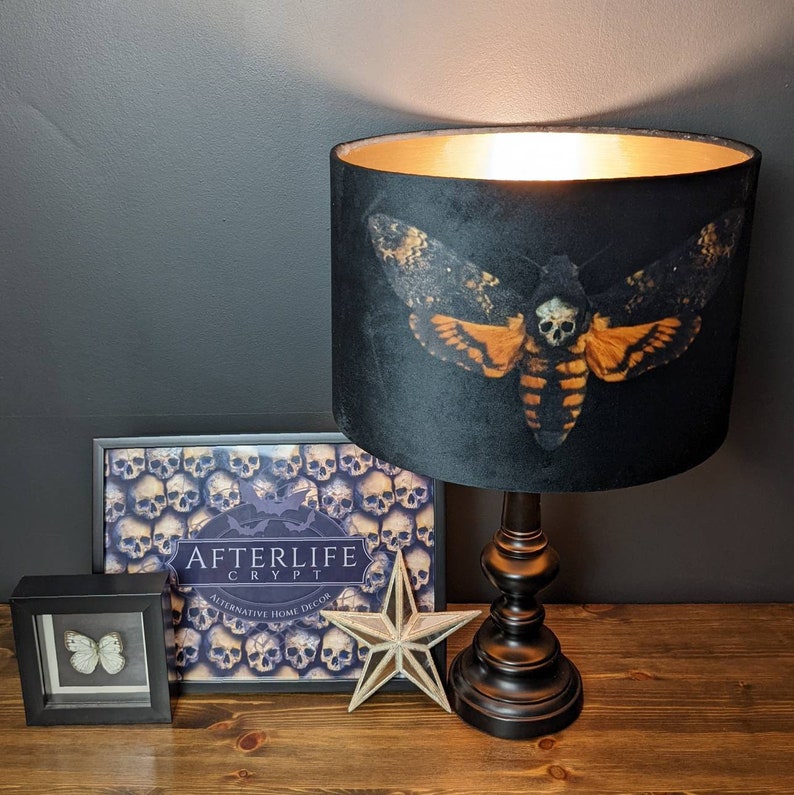 Deathshead Moth Lampshade Gothic Home Decor Handmade Velvet | Etsy