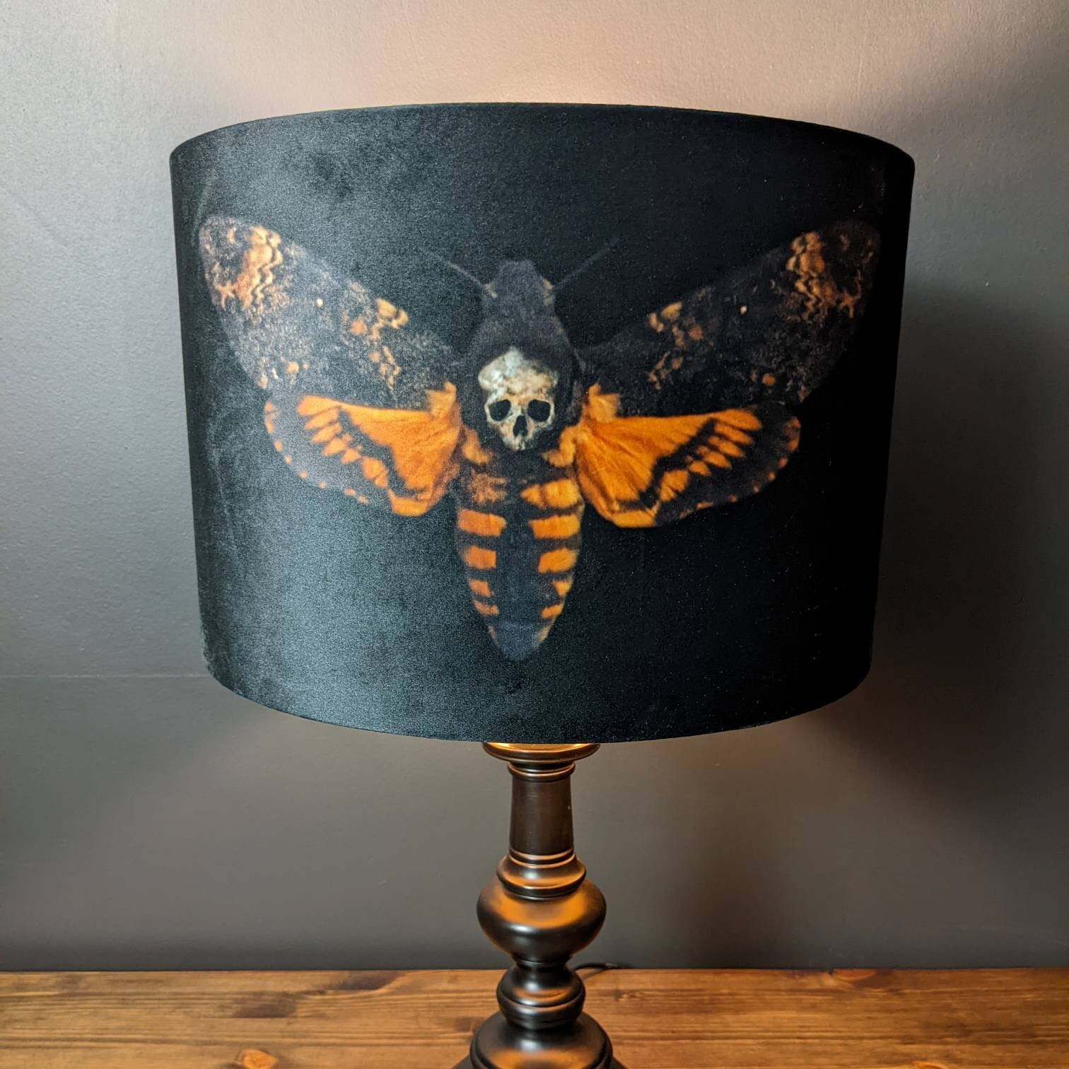 Deathshead Moth Lampshade Gothic Home Decor Handmade Velvet | Etsy