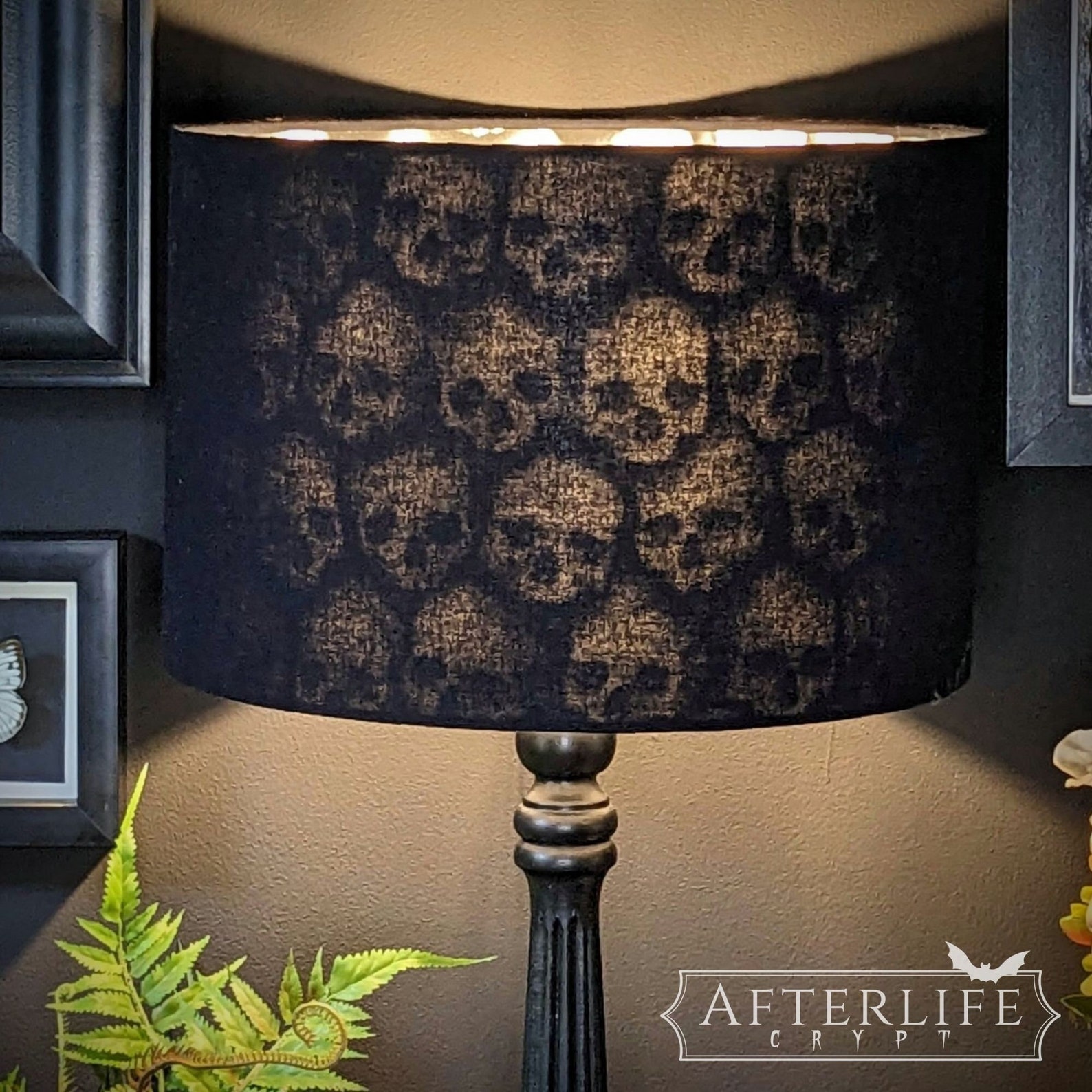 Gothic Lampshade Handmade Skull Light Shade Catacombs Old Bone gothic ...