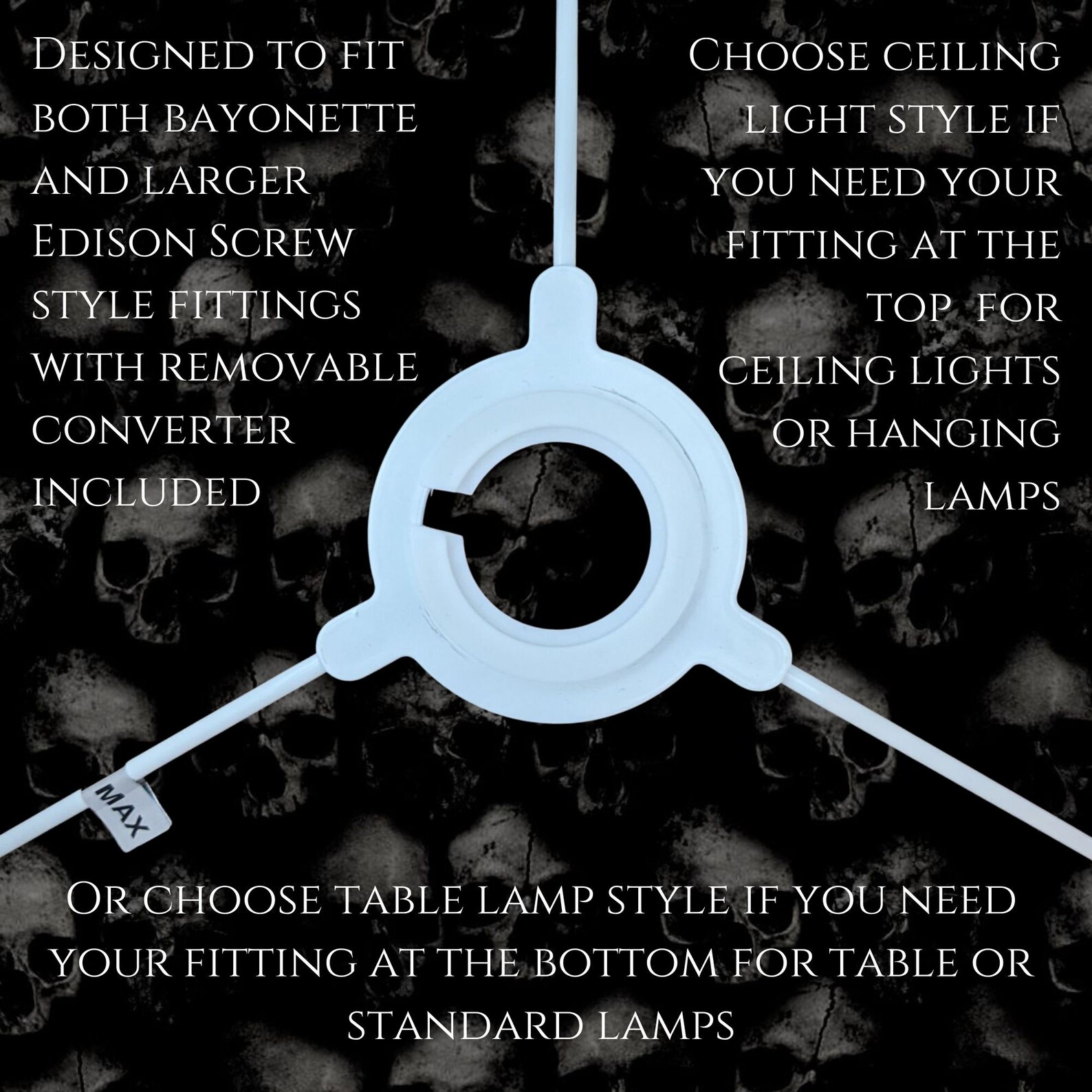 Gothic Lampshade Handmade Skull Light Shade Catacombs Old Bone gothic ...