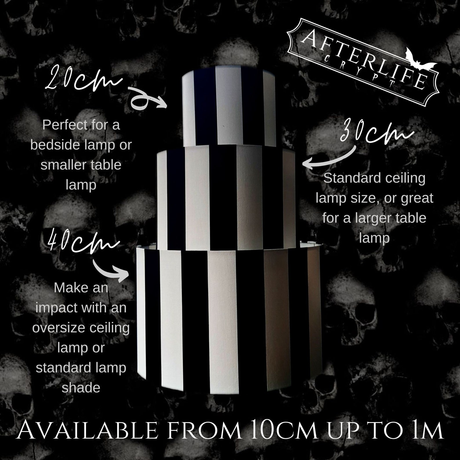 Gothic Lampshade Handmade Skull Light Shade Catacombs Old Bone gothic ...