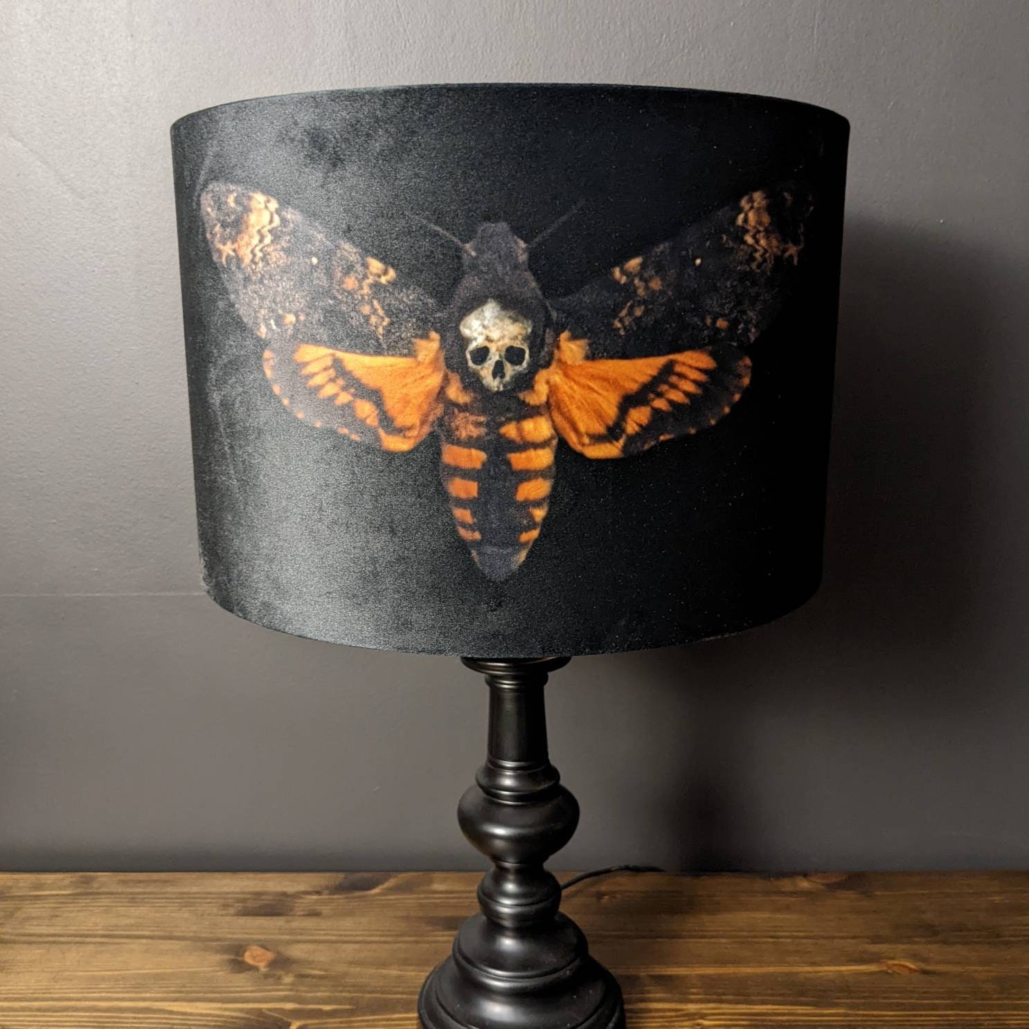 Deathshead Moth Lampshade Gothic Home Decor Handmade Velvet | Etsy