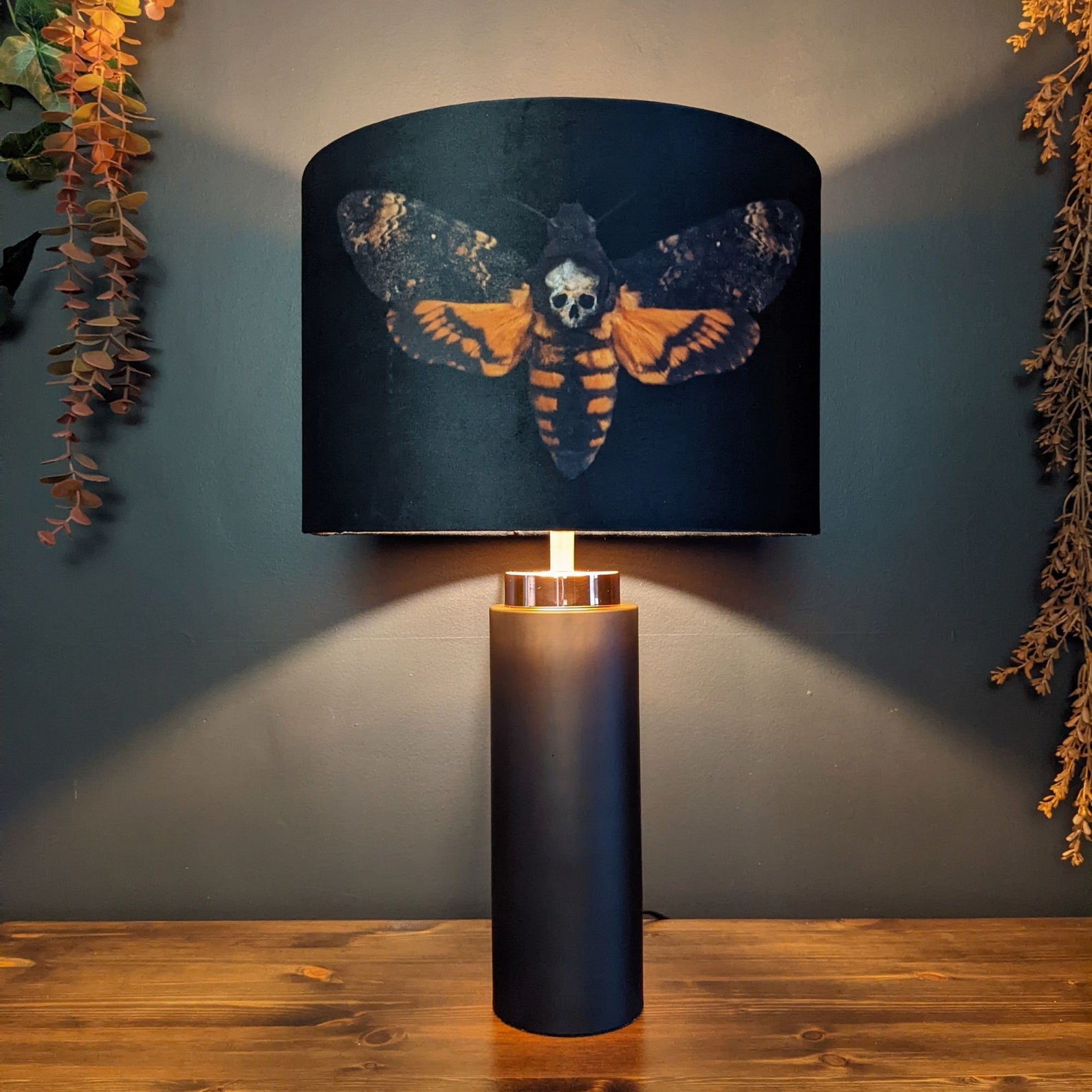 Deathshead Moth Lampshade Gothic Home Decor Handmade Velvet - Etsy