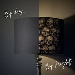 Gothic Lampshade - Handmade Skull Light Shade - Catacombs Old Bone ...