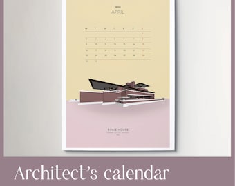 Architect's 2024 Calendar DIGITAL SQUARE - Printable Wall Art for ...