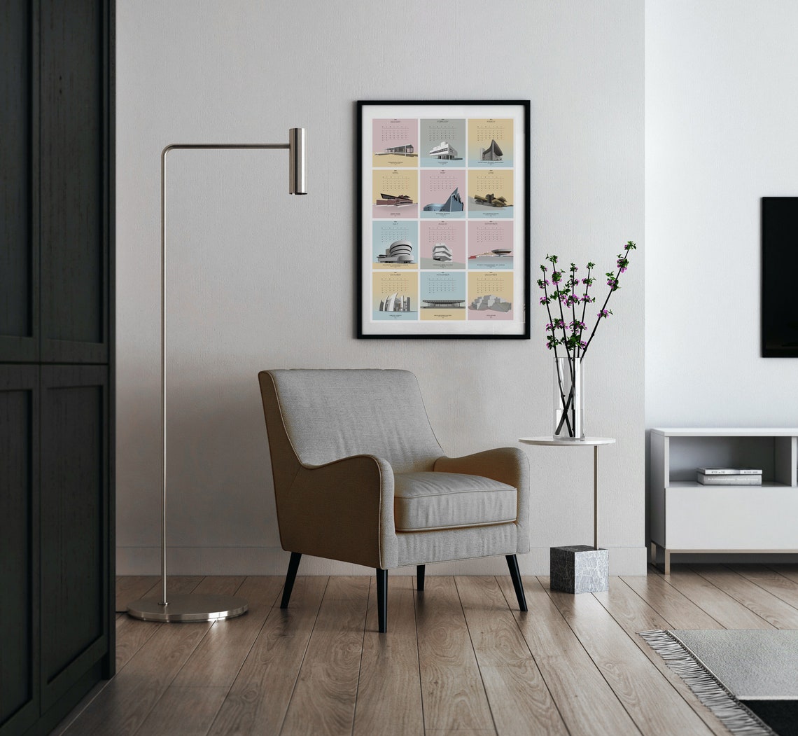 Architect's 2024 Wall Calendar Poster - Printable Art for Architects ...