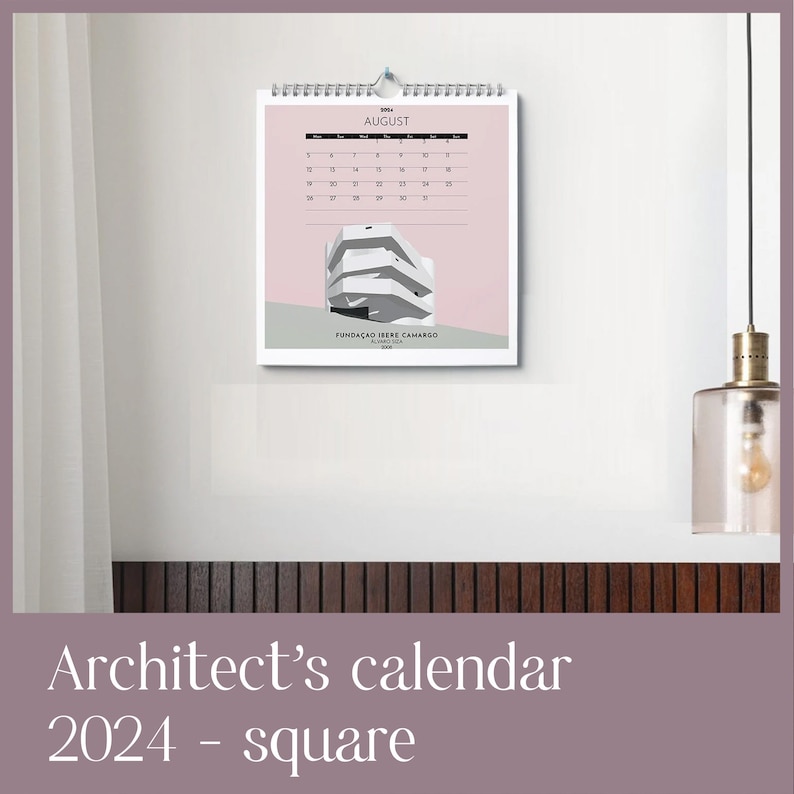 Architect's 2024 Calendar DIGITAL SQUARE - Printable Wall Art for ...