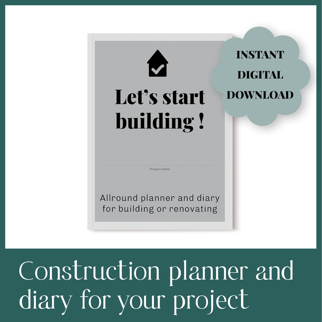 Construction Planner and Diary, All-round Printable Diary for Building ...