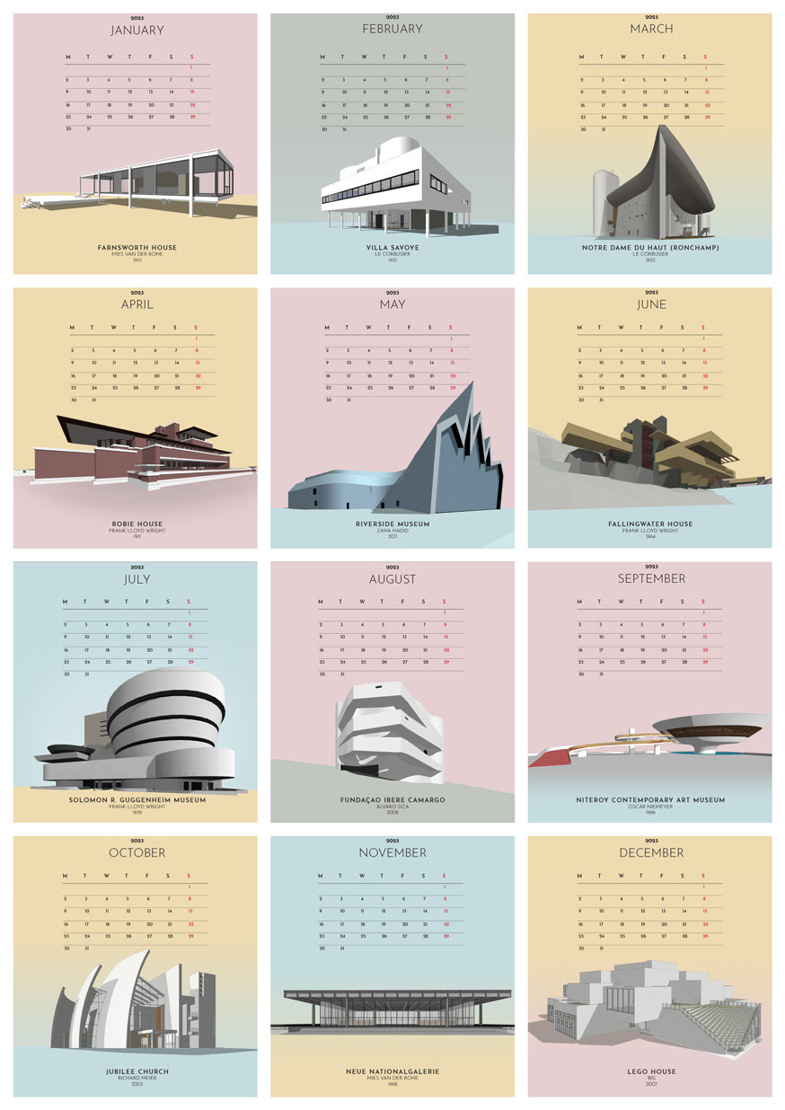 Architect's 2024 Wall Calendar Poster - Printable Art for Architects ...
