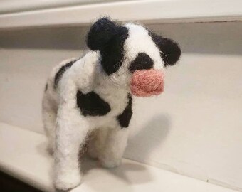 Felted Cow - Etsy