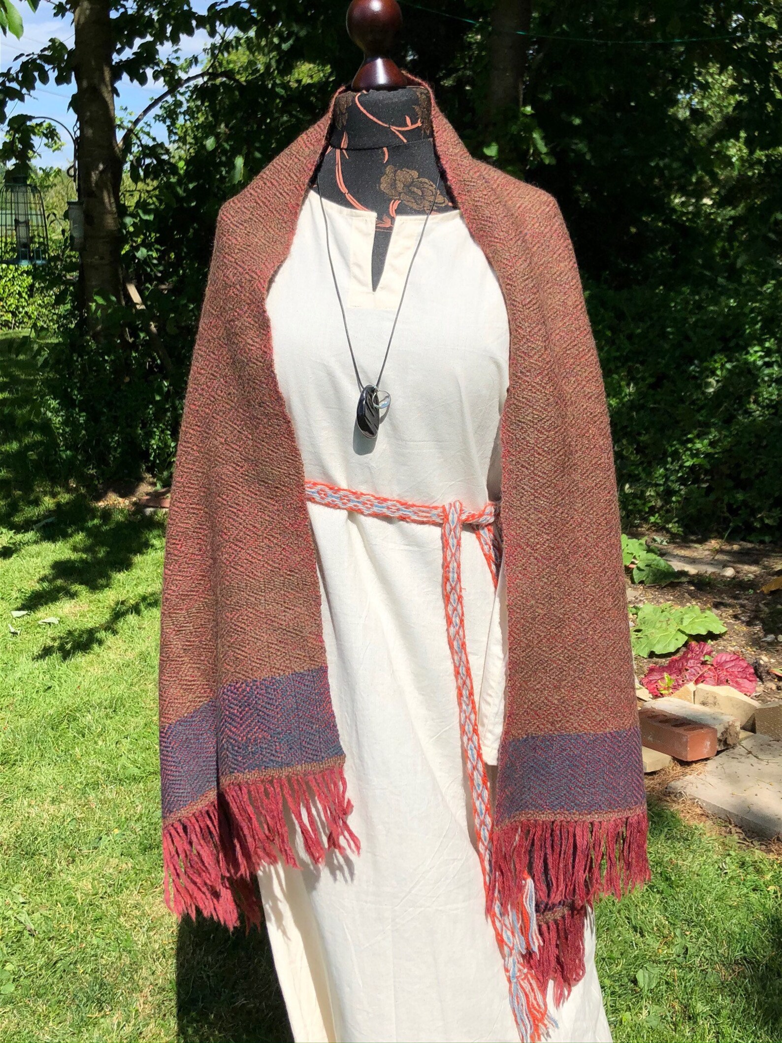 Made to Order Hand Woven Pure Wool Viking/dark Age Inspired Shawl/cloak ...