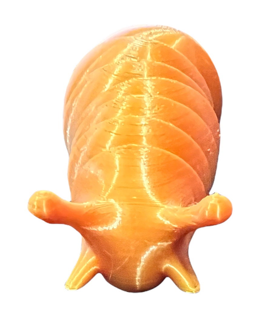 3D Printed Articulated Fidget Slug Silk Orange Toy Desk Accessory ...