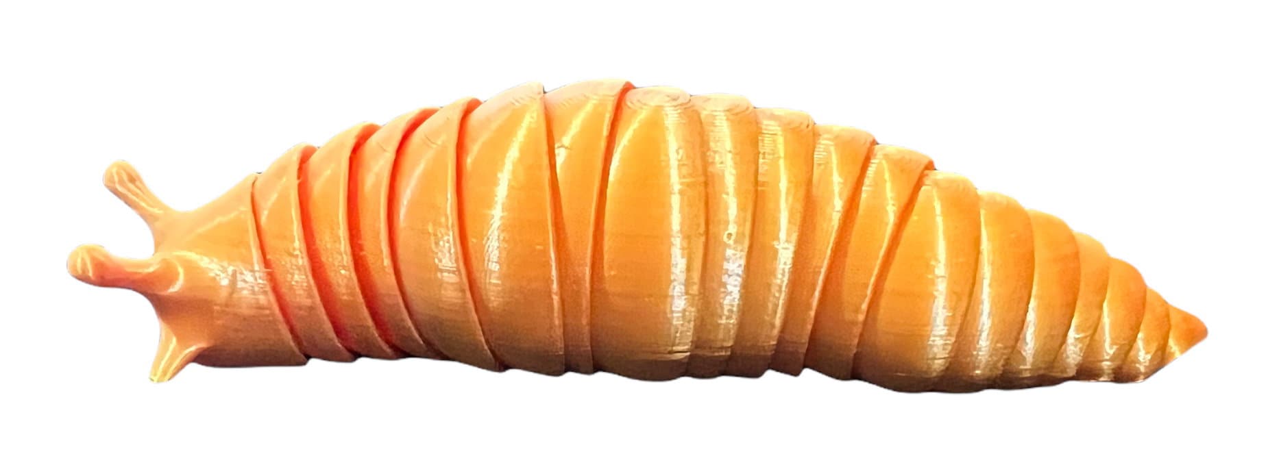 3D Printed Articulated Fidget Slug Silk Orange Toy Desk Accessory ...