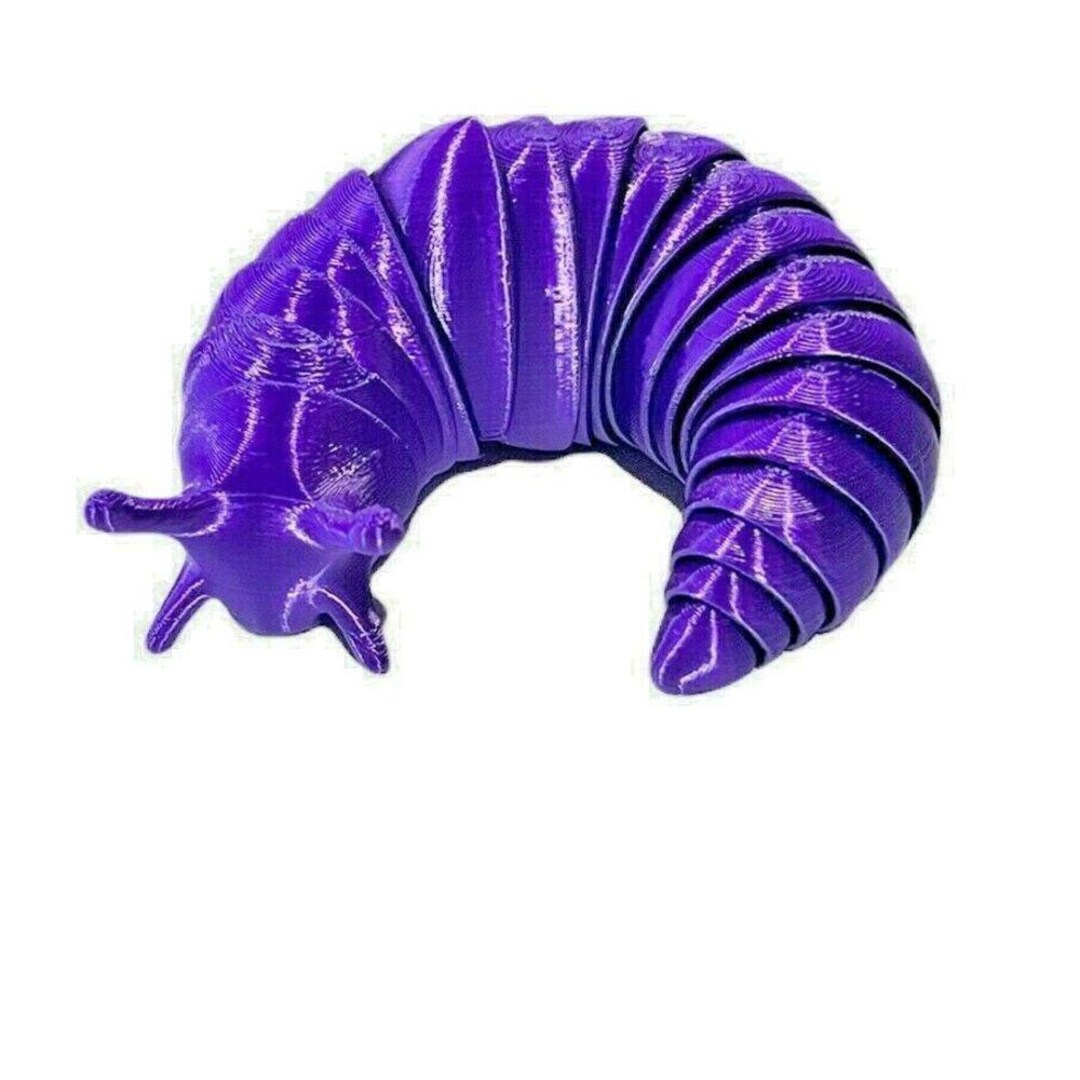 3D Printed Articulated Fidget Purple Slug Toy Desk Accessory - Etsy