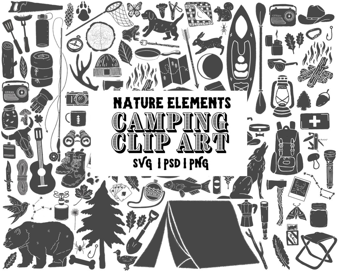 Camping SVG Bundle: 90+ Rustic Outdoors Clip Art (digital Download) - Etsy