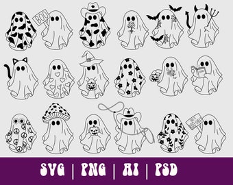 Floral Ghost Pumpkin Halloween SVG Halloween Flowers Ghost - Etsy