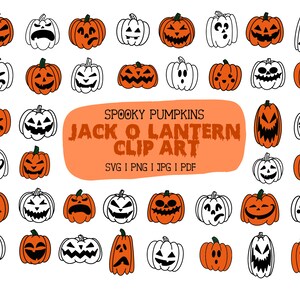 Jack-o-lantern SVG Bundle: Halloween Pumpkin Line Art (digital Download ...