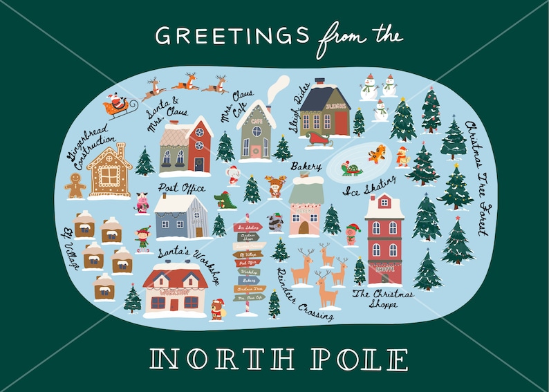 Greetings From the North Pole Digital Download North Pole - Etsy
