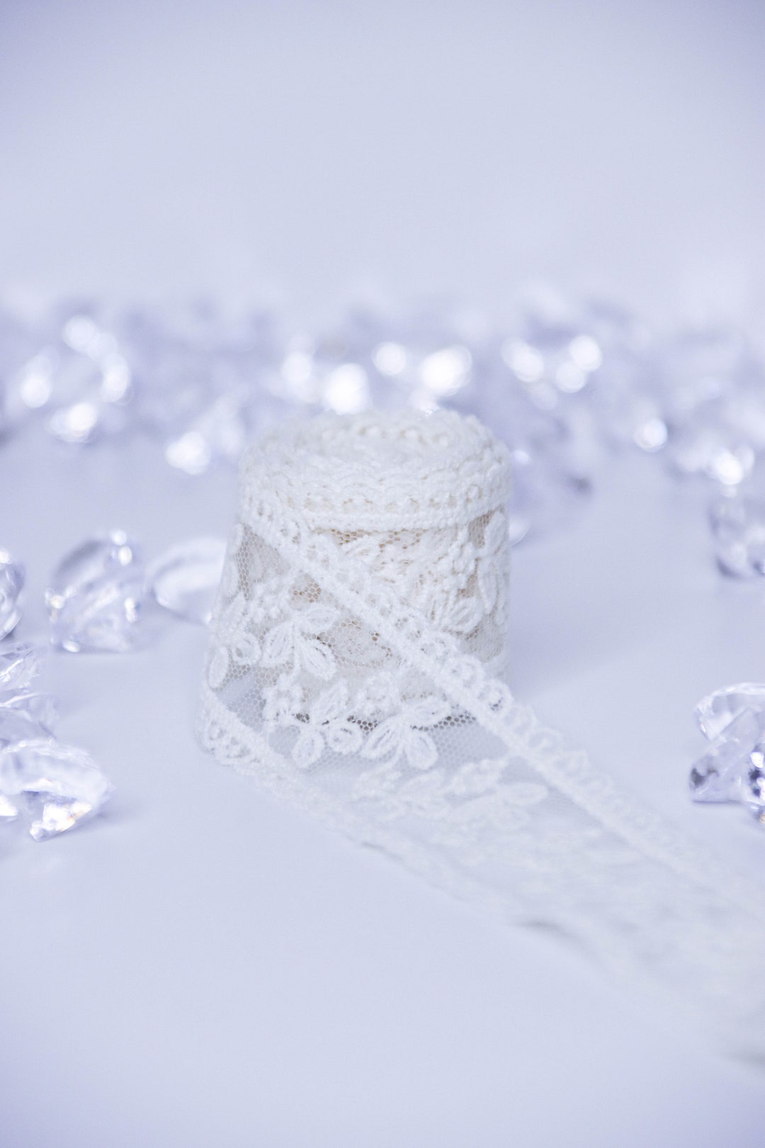 Delicate Grapes Ivory Embroidered Ribbon 35mm/1,2,4m. Wedding Ribbon ...