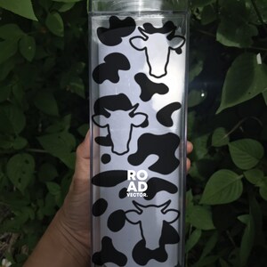 Western Cow 500 Ml for Milk Carton Bottle Wrap, Bull Cow Skin Head Acrylic Water Bottle Wrap SVG ...