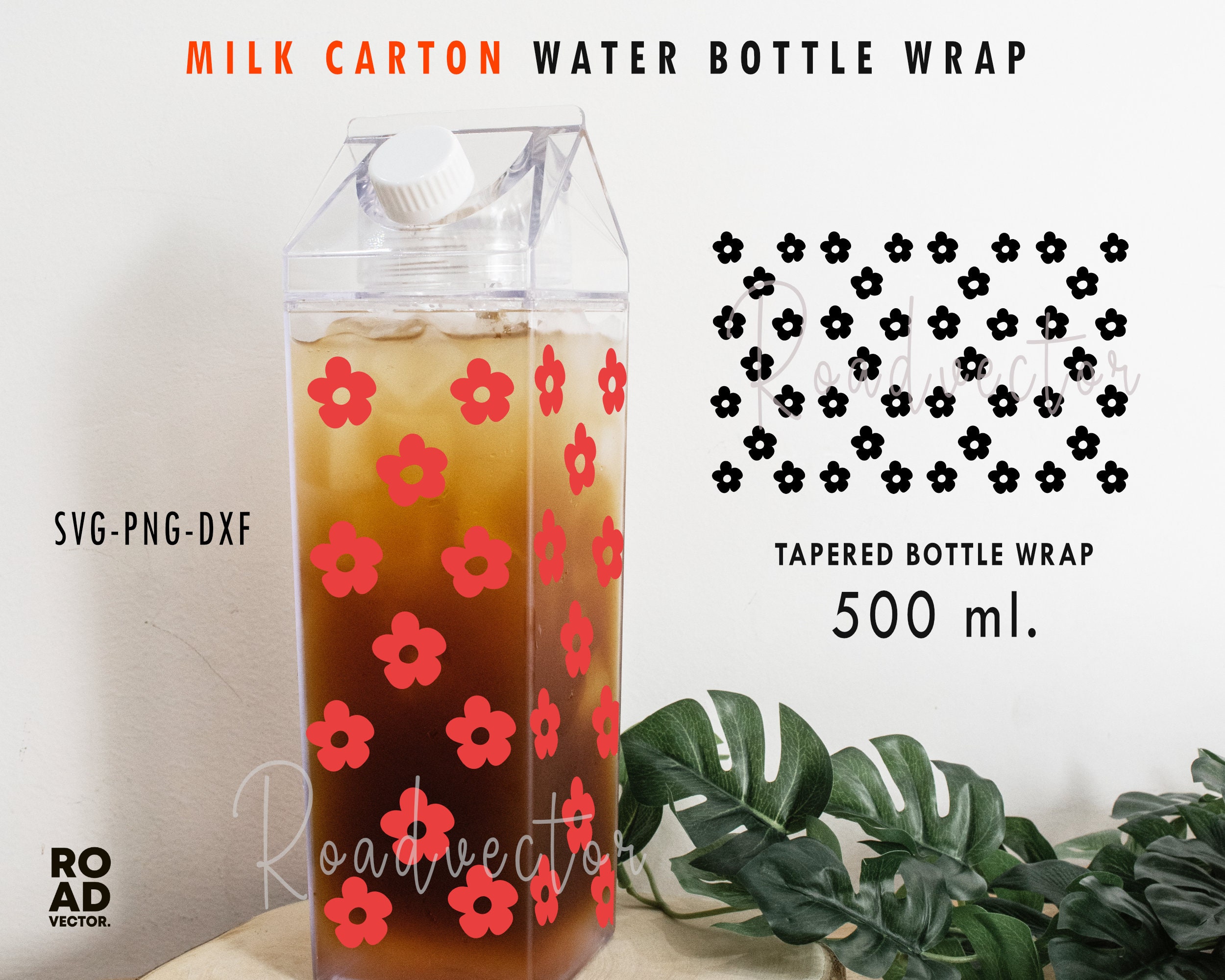 Flower Hand Drawn Seamless Milk Carton Bottle Wrap Instant - Etsy