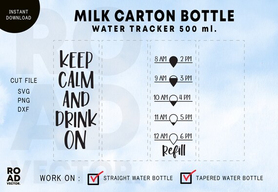 Keep Calm and Drink on Svg Milk Carton Bottle Time Tracker | Etsy