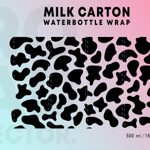 Cow Animal Seamless Pattern Milk Carton Bottle Wrap Instant - Etsy
