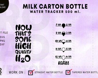 Drink Your Effing Water Svg Milk Carton Bottle Time Tracker | Etsy