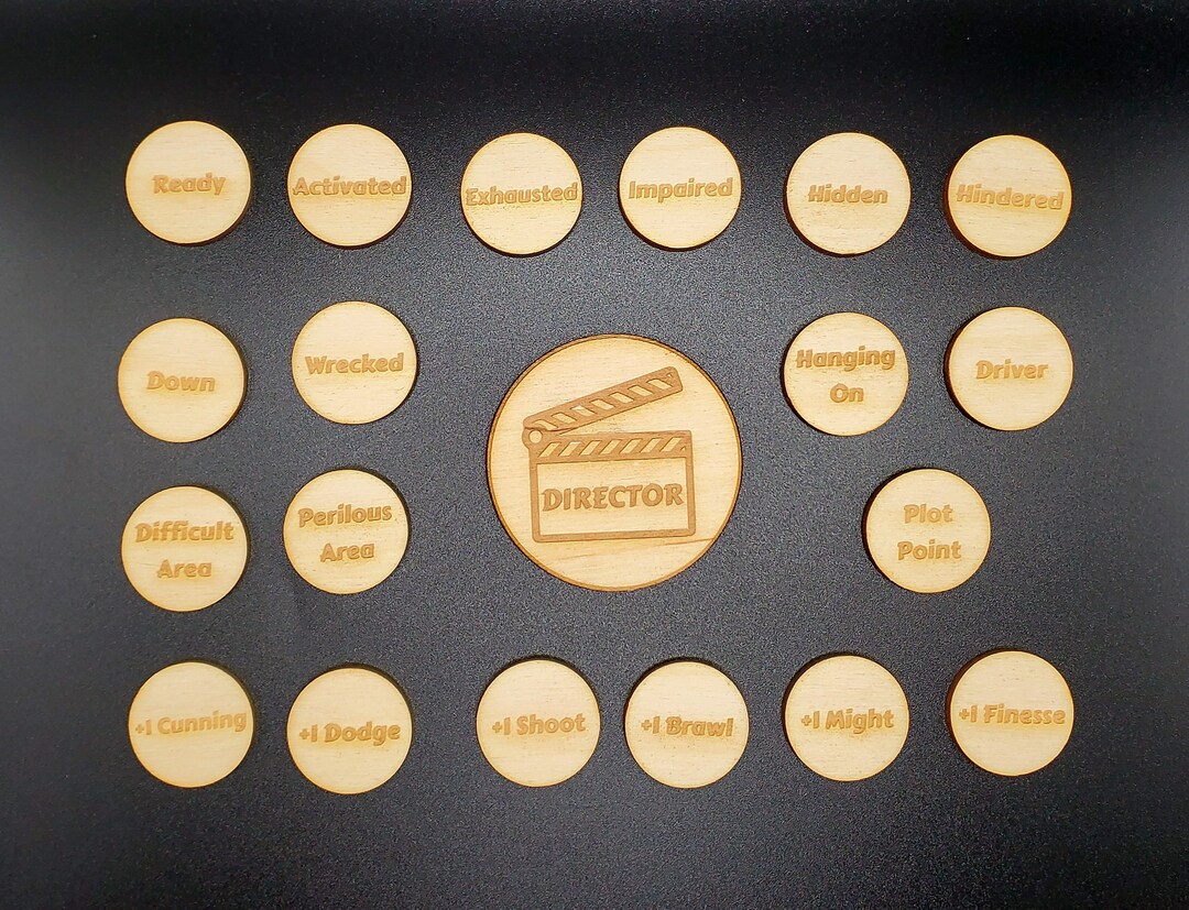 Pulp Alley Wooden Director and Status Tokens - 73 Tokens! - Etsy
