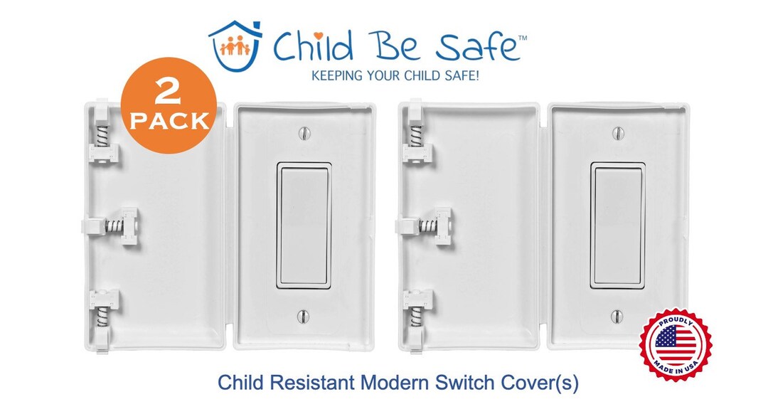 Childproof Light Switch and Outlet Cover: Modern Design (2-pack), White ...