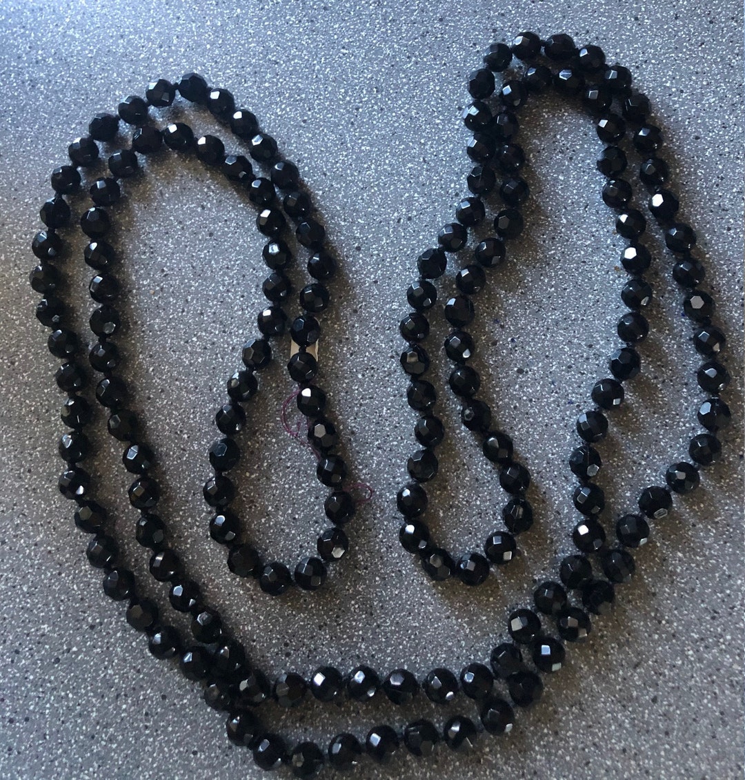 French Jet Bead Necklace - Etsy