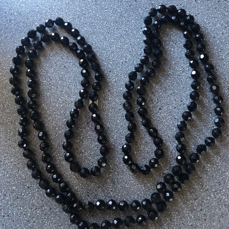 Jet Bead Necklace - Etsy