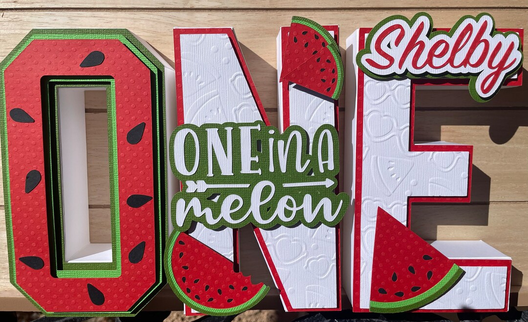 Watermelon CARDSTOCK 3D Letters - Etsy