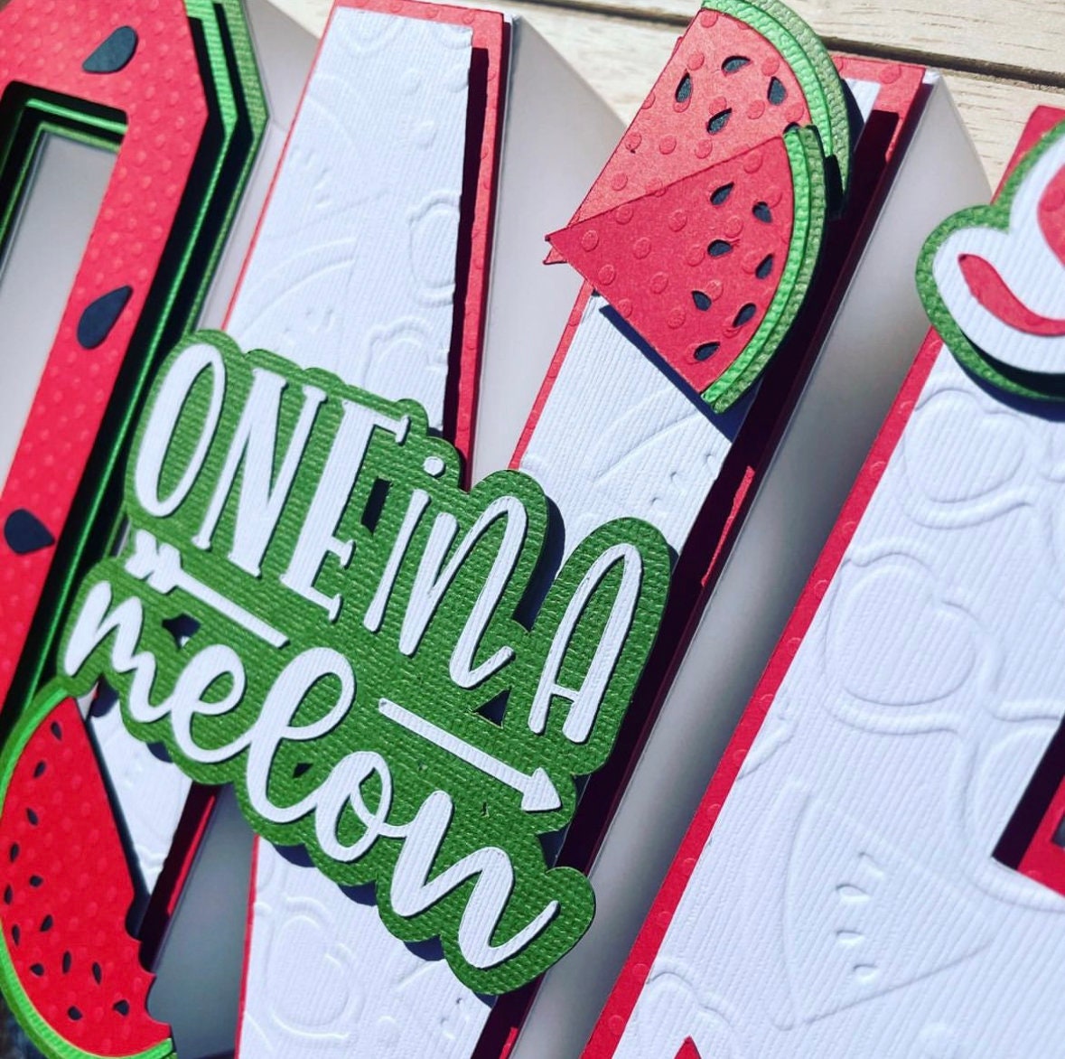 Watermelon CARDSTOCK 3D Letters - Etsy