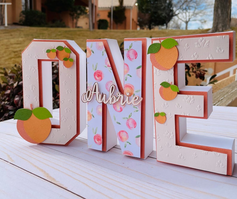 Peaches CARDSTOCK 3D Letters - Etsy