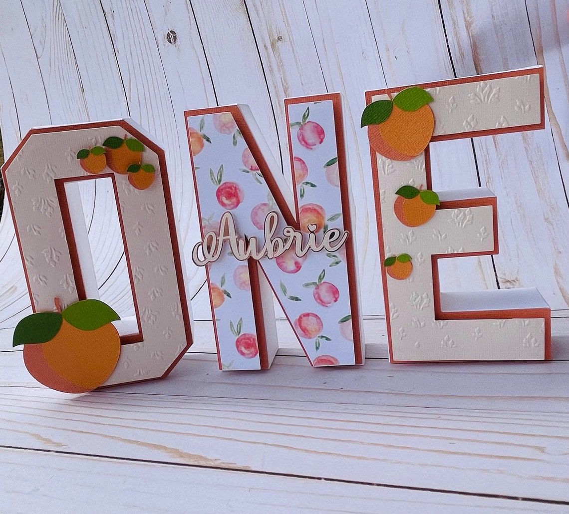 Peaches CARDSTOCK 3D Letters - Etsy