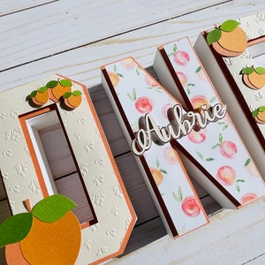 Peaches CARDSTOCK 3D Letters - Etsy
