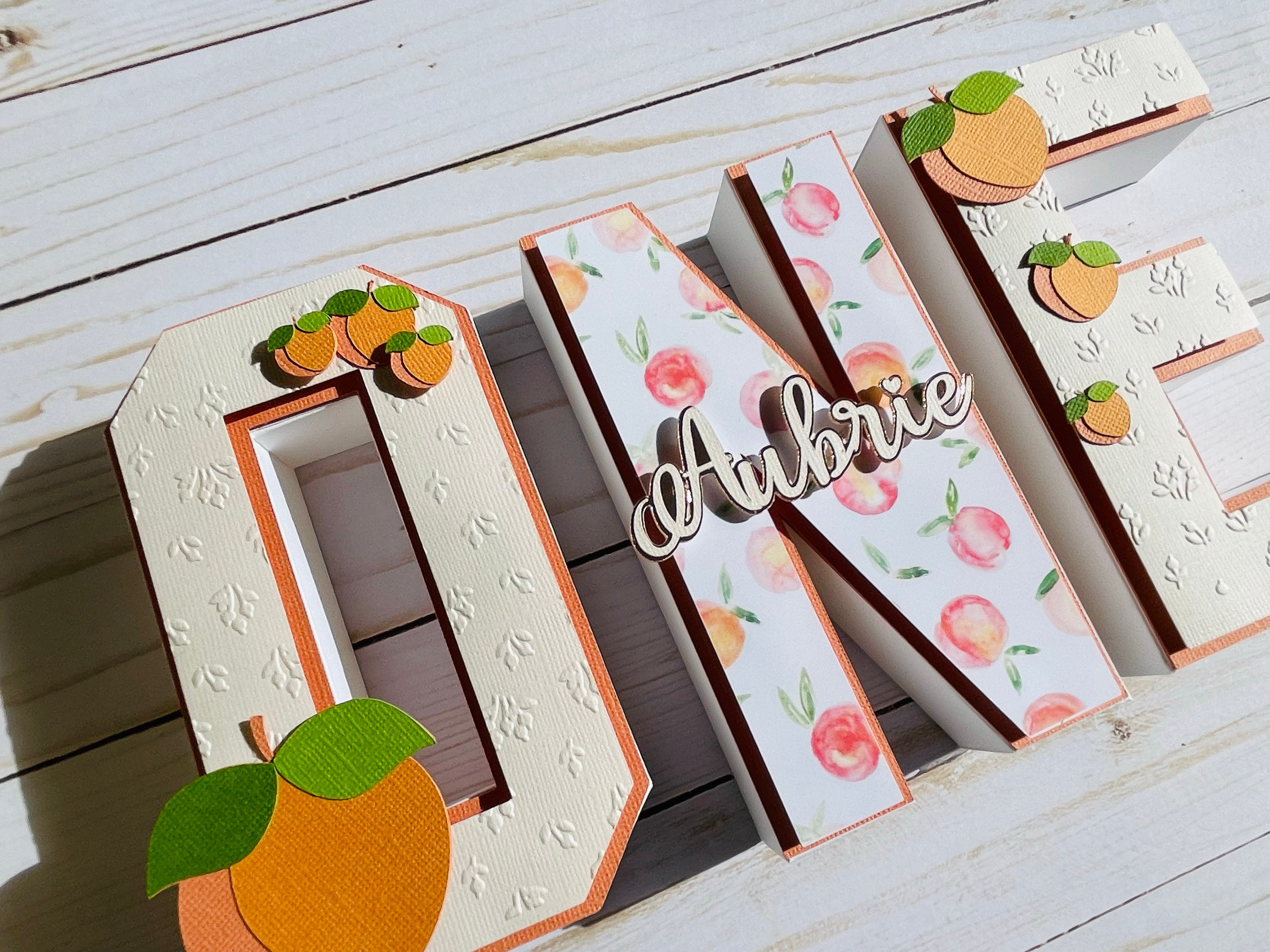 Peaches CARDSTOCK 3D Letters - Etsy