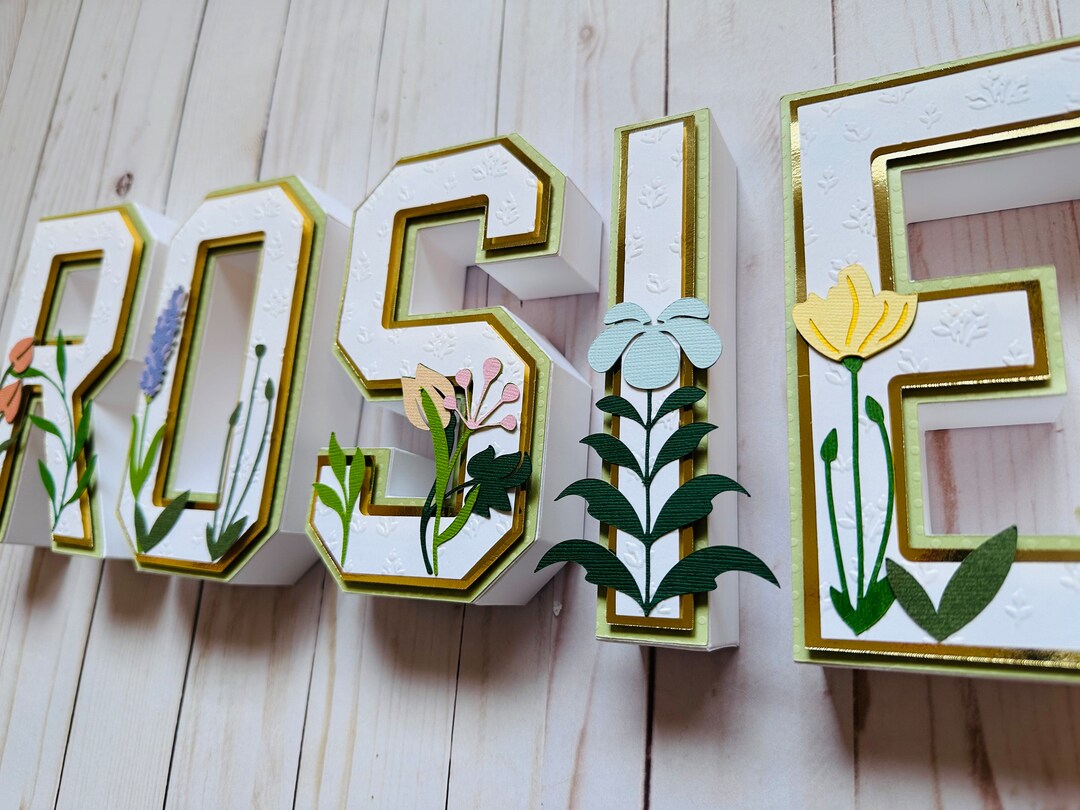 Wildflower CARDSTOCK 3D Letters - Etsy