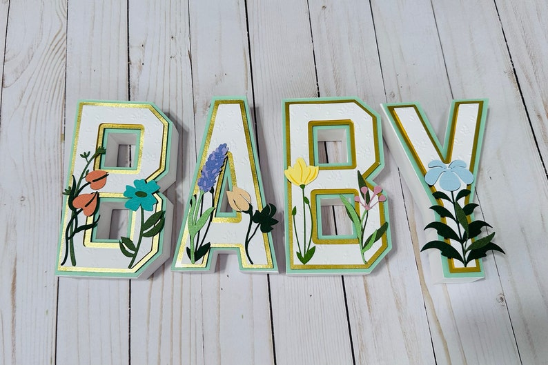 Wildflower CARDSTOCK 3D Letters - Etsy