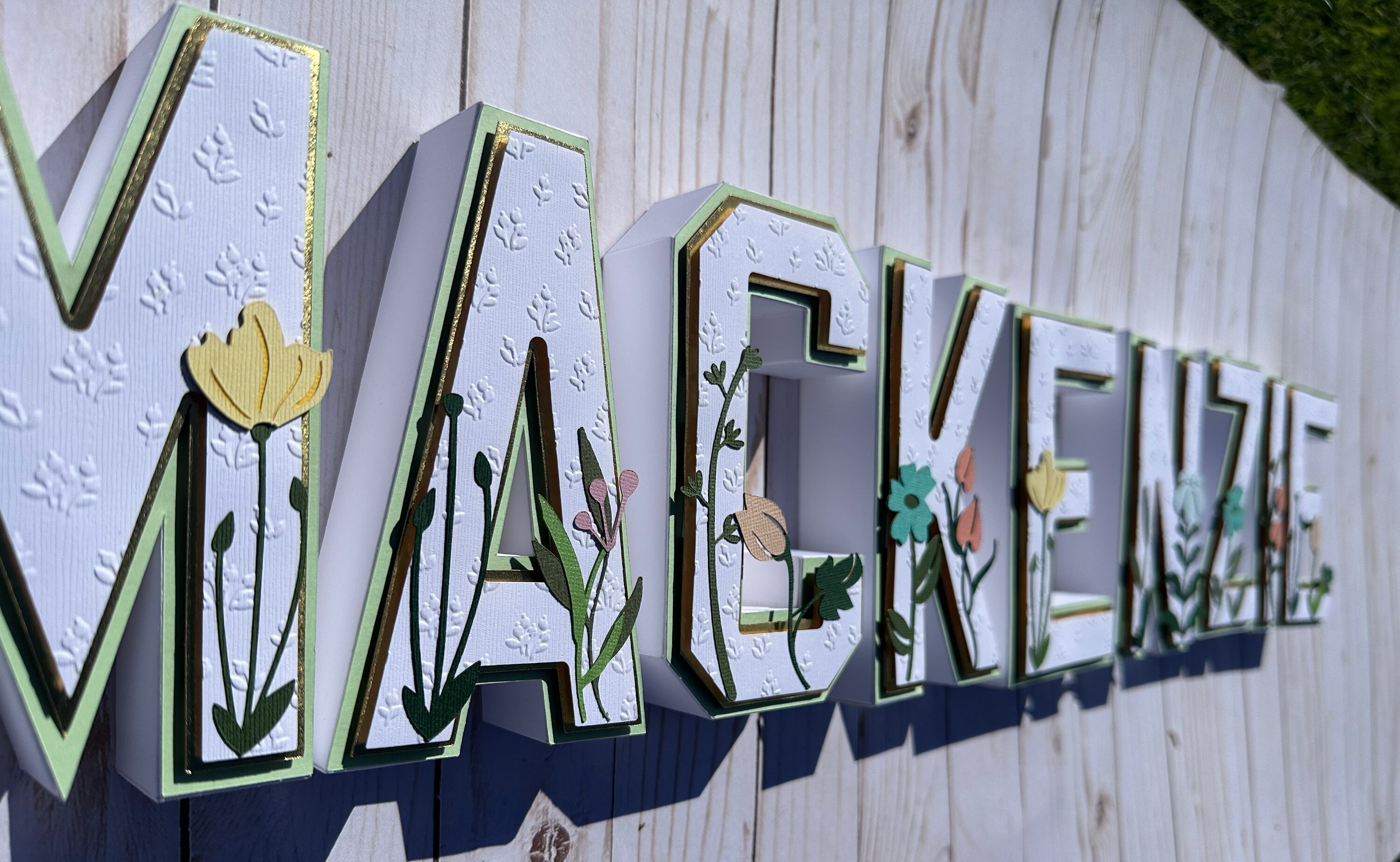 Wildflower CARDSTOCK 3D Letters - Etsy