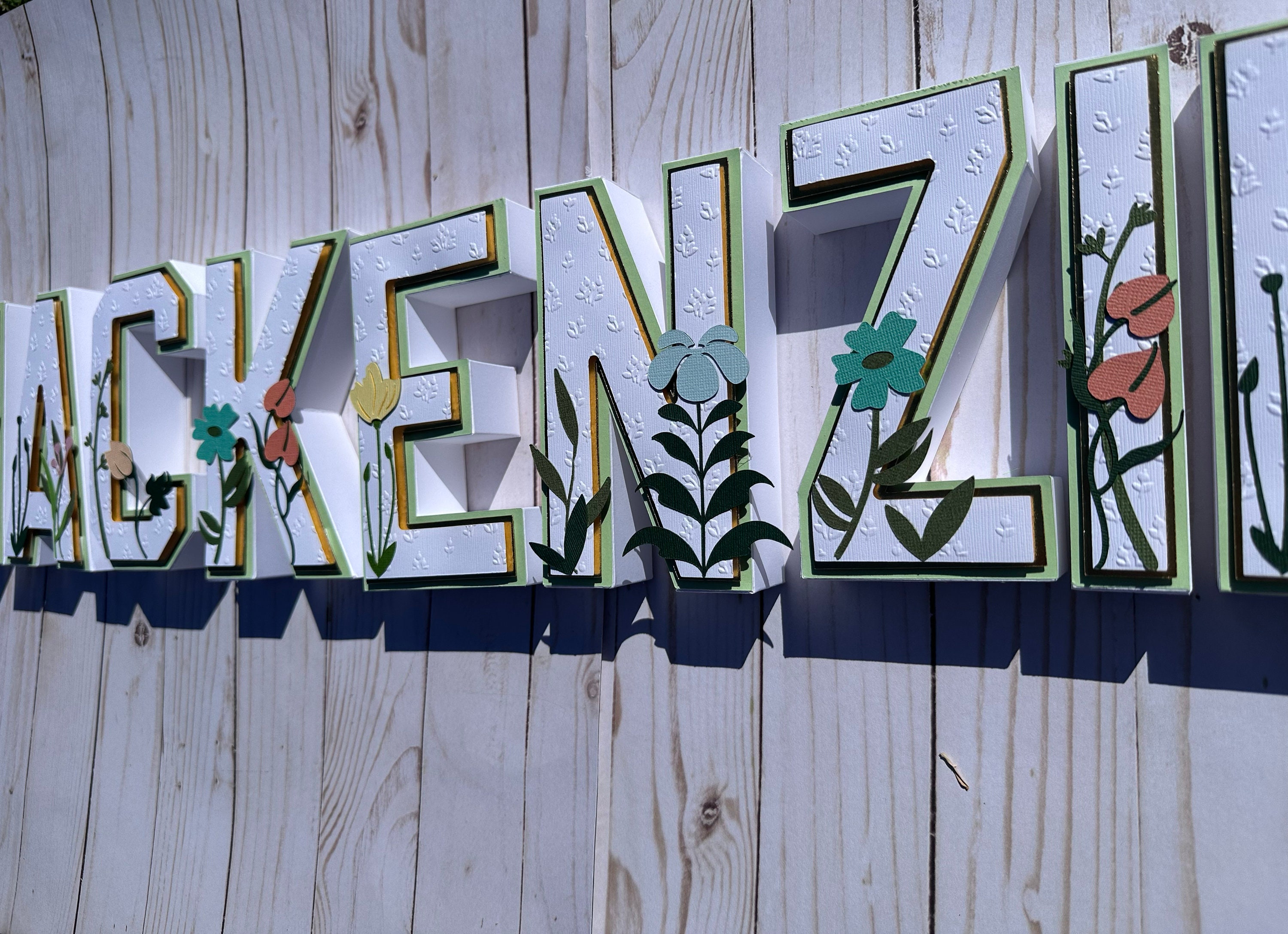 Wildflower CARDSTOCK 3D Letters - Etsy