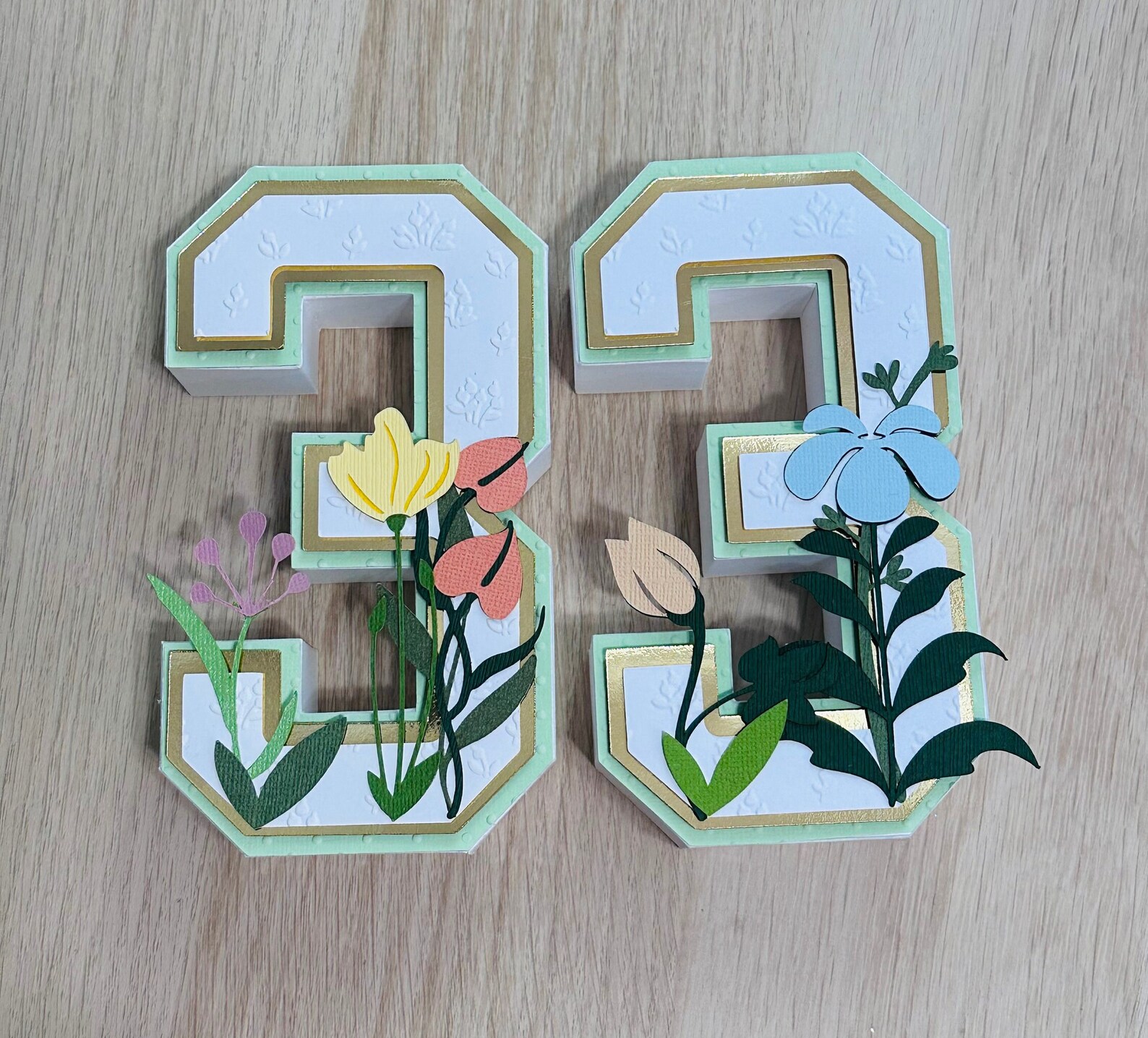 Wildflower CARDSTOCK 3D Letters - Etsy