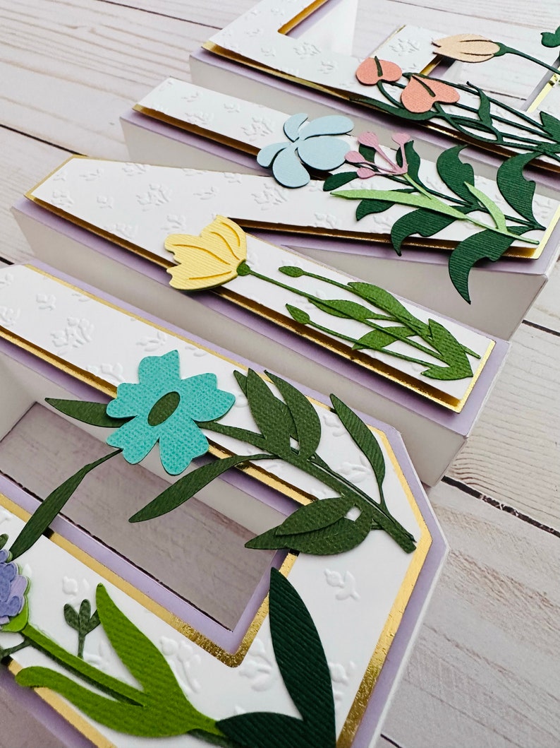 Wildflower CARDSTOCK 3D Letters - Etsy