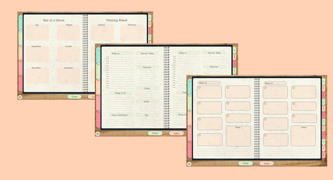 Digital TEACHER PLANNER Chalkboard Design - Etsy