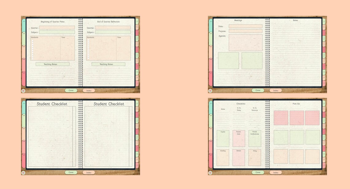 Digital TEACHER PLANNER Chalkboard Design - Etsy